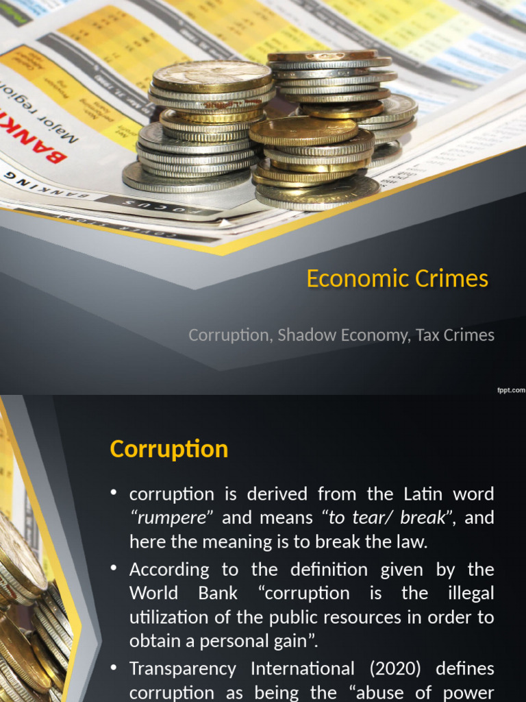 Corruption, Shadow Economy, Tax Crimes | PDF | Taxes | Corruption