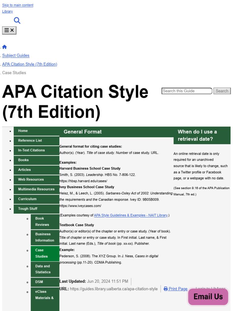 Case Studies - APA Citation Style (7th Edition) - Subject Guides at ...