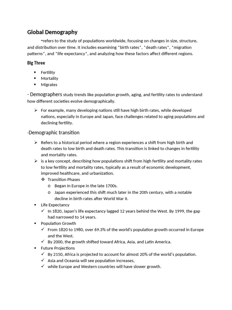 .Trashed 1734628243 Global Demography | PDF | Human Migration | Immigration