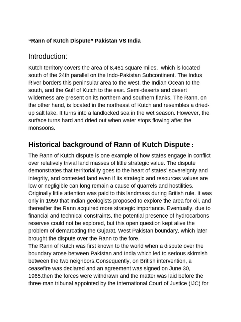 Rann of Kutch | PDF | Arbitration