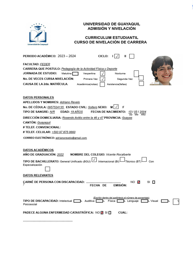 Currículo Estudiantil | PDF