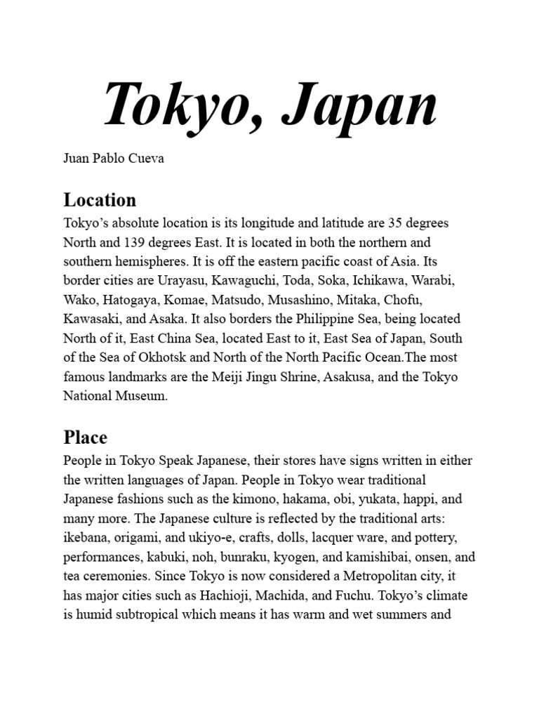 Tokyo, Japan | PDF | Tokyo | Japan