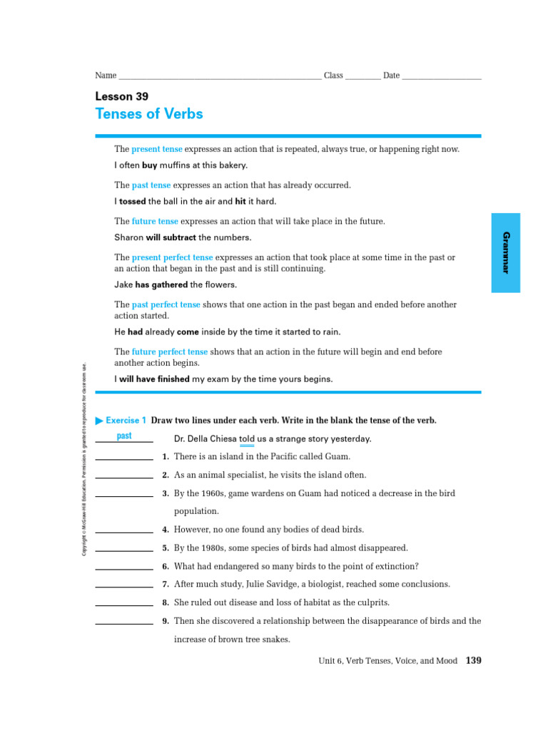 lesson 39 | PDF | Grammatical Tense | Perfect (Grammar)