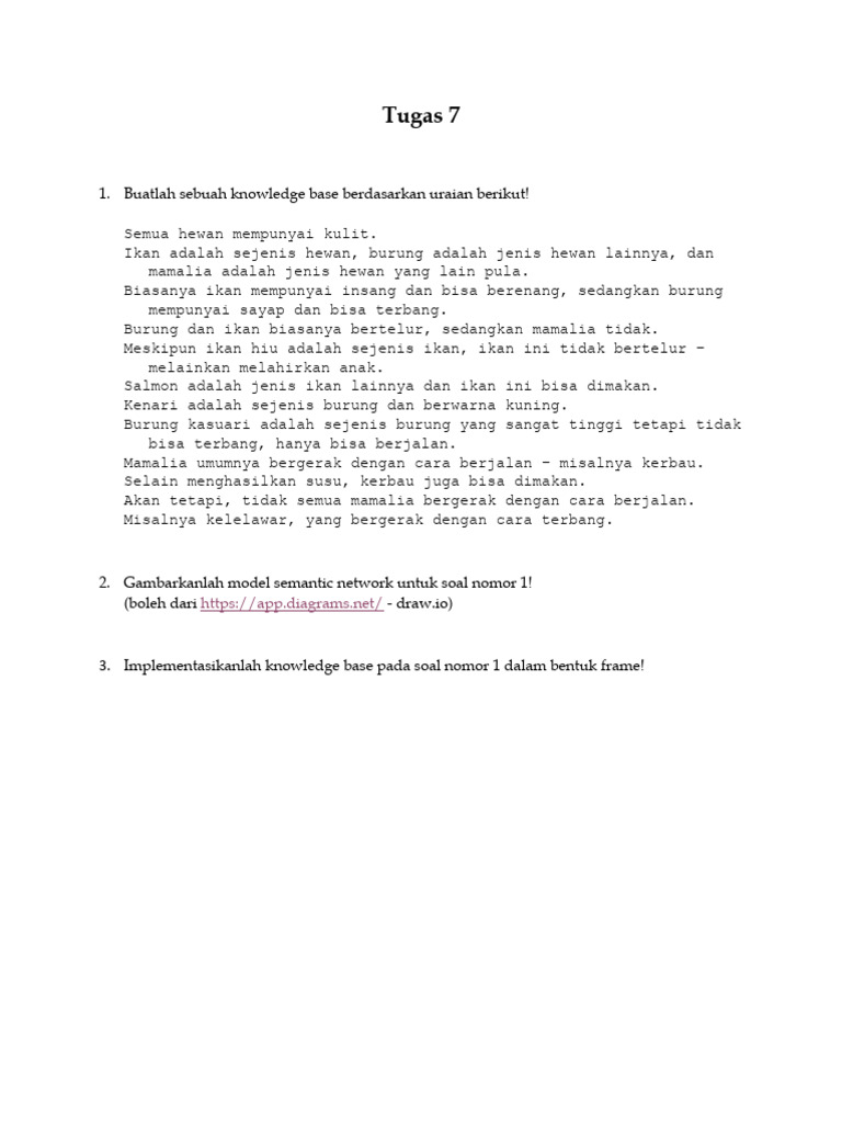 Tugas 7 Semantic Network dan Frame | PDF