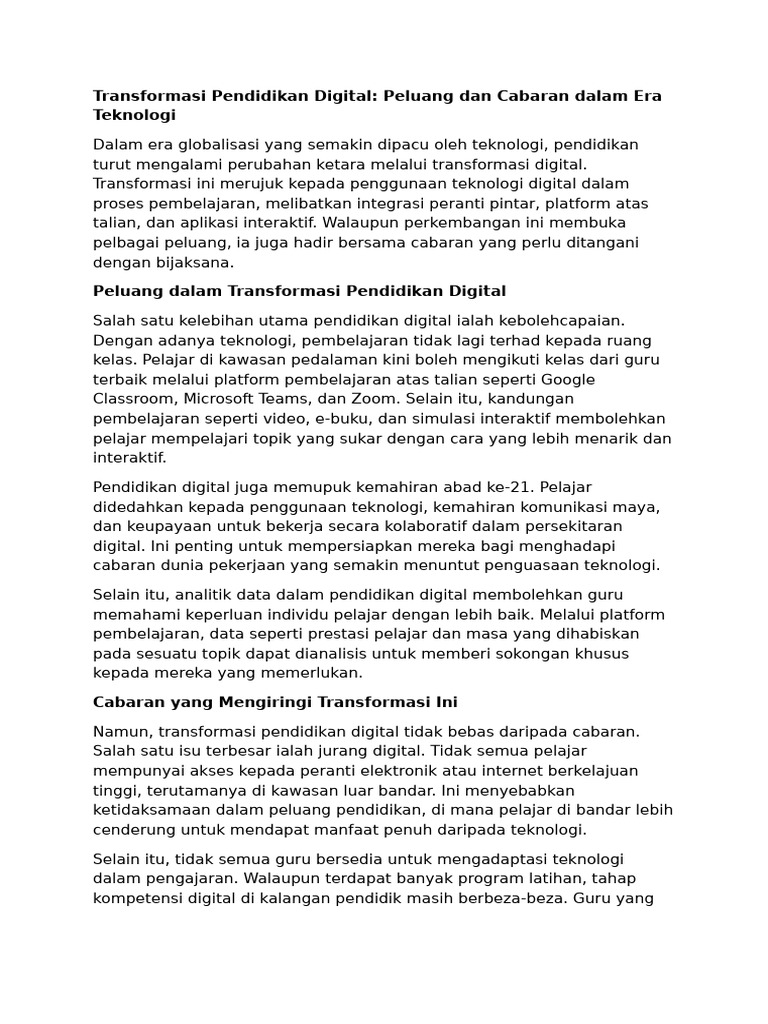 Transformasi Pendidikan Digital Pdf 7039