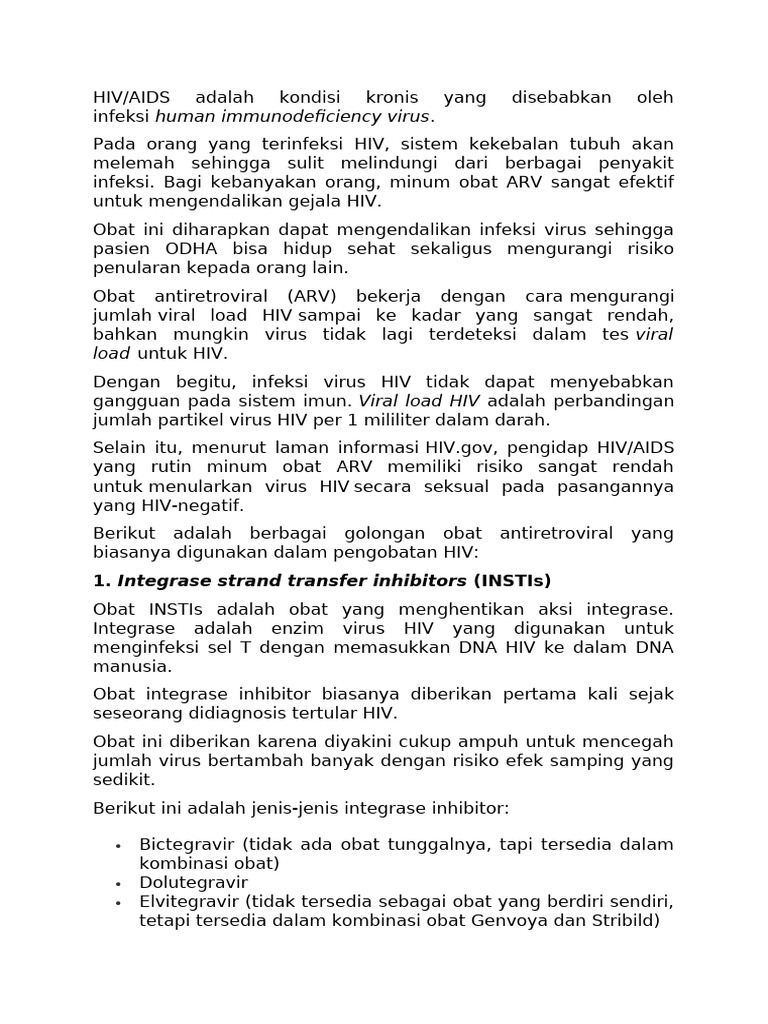 macam macam obat arv | PDF