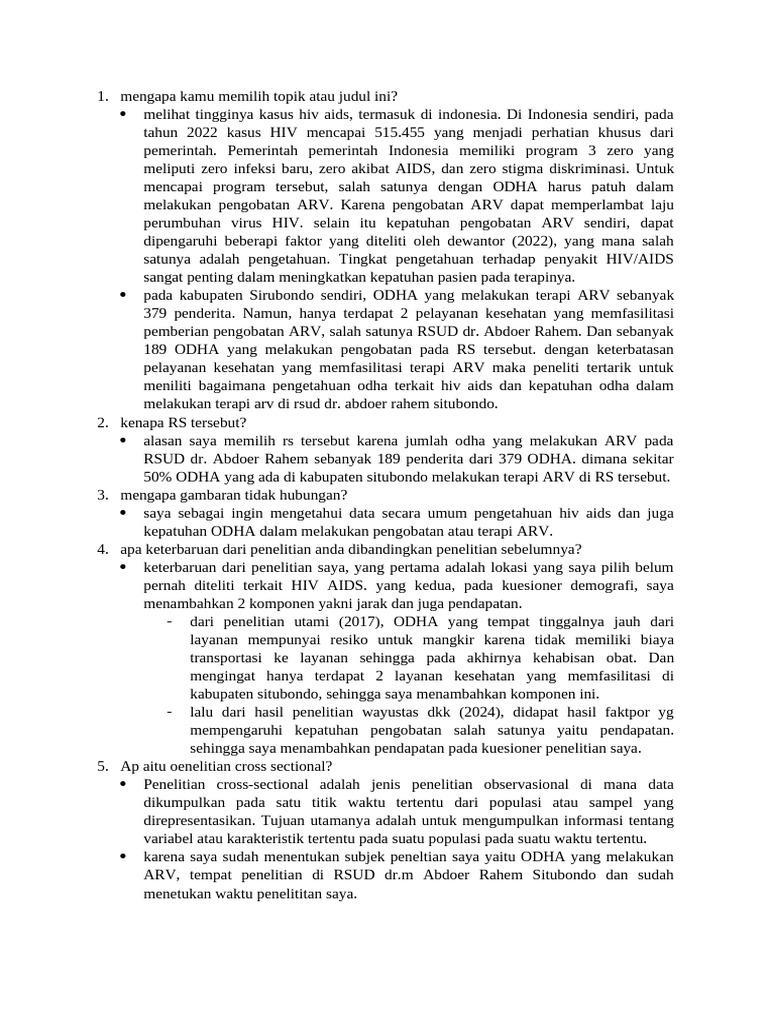 Macam Macam Pertanyaan Sempro | PDF