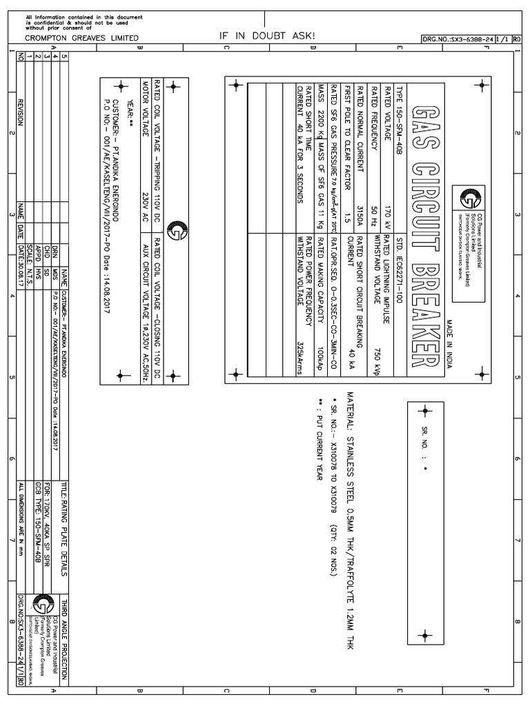 SX3 6388 24 Drawing CG | PDF