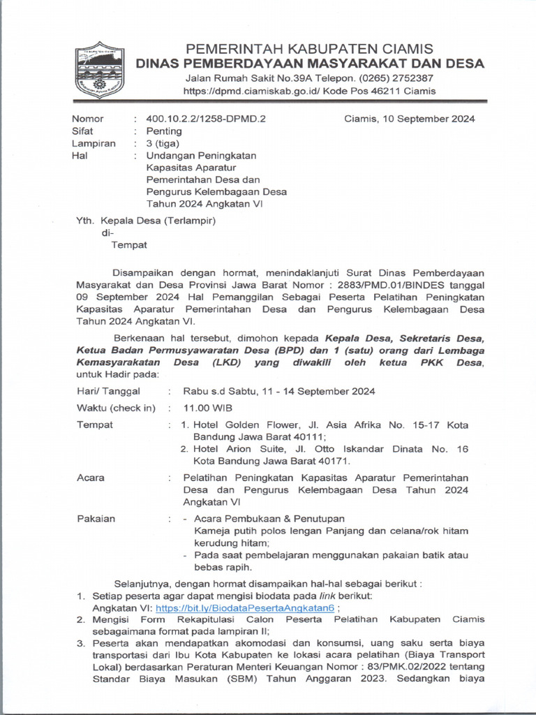 Undangan P3PD Angkatan VI | PDF