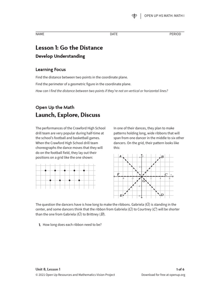 Unit 8 Lessons AIM-1 | PDF | Euclidean Vector | Perpendicular