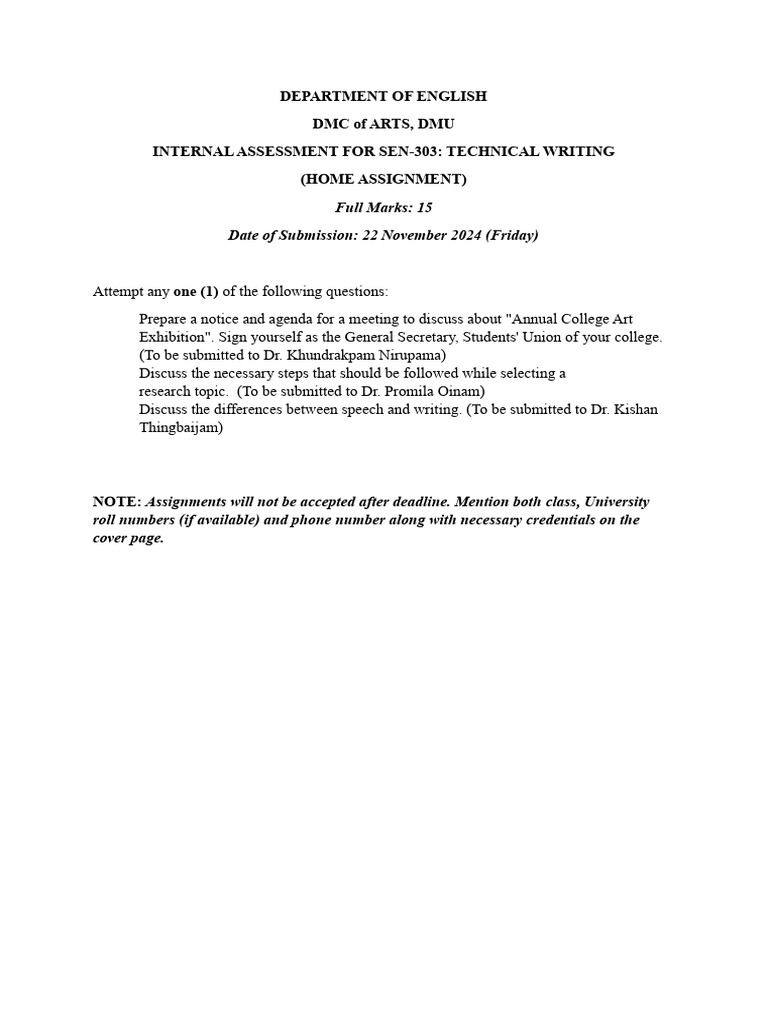 Internal Assessment SEN 303 | PDF