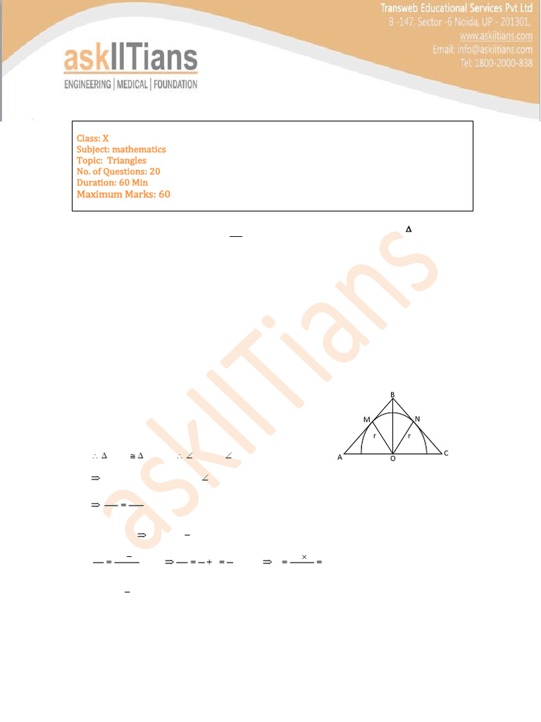 triangle | PDF | Elementary Mathematics | Triangle Geometry