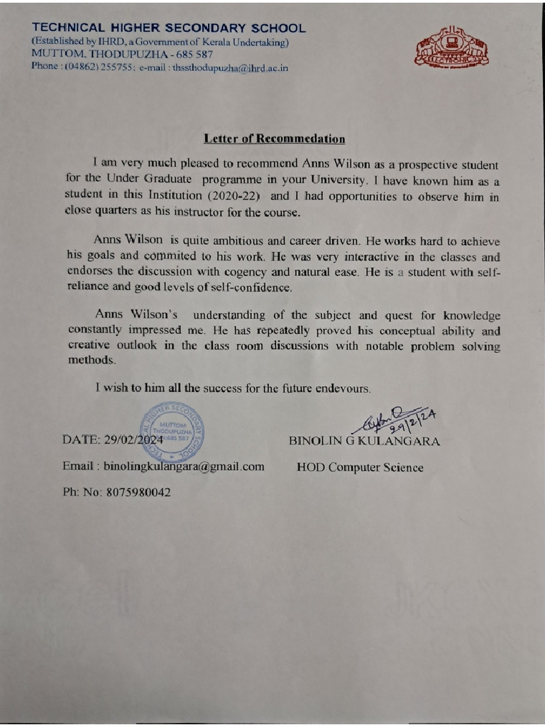 Reference Letter 2 | PDF