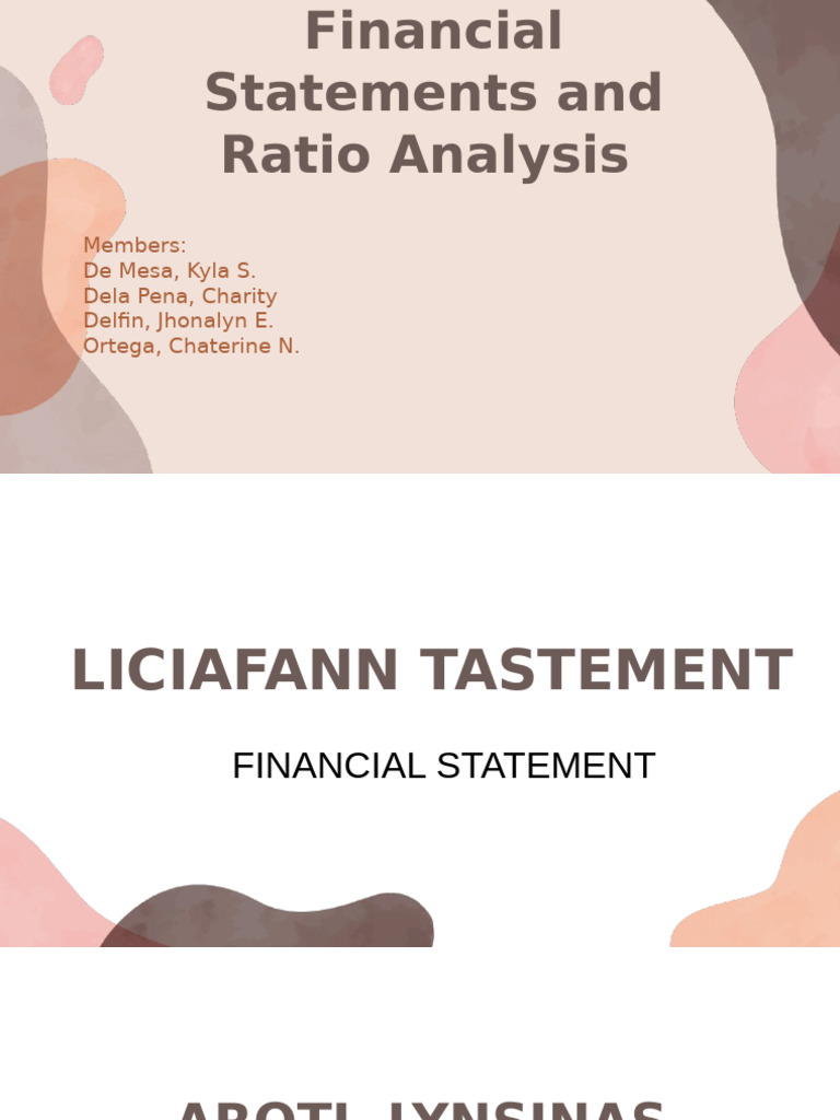 Financial Statements And Ratio Analysis Pdf Balance Sheet Equity