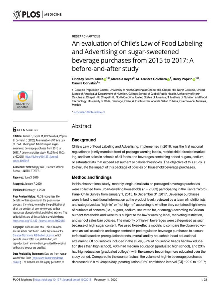 4.an Evaluation of Chile's Law of Food Labeling and Advertising On ...