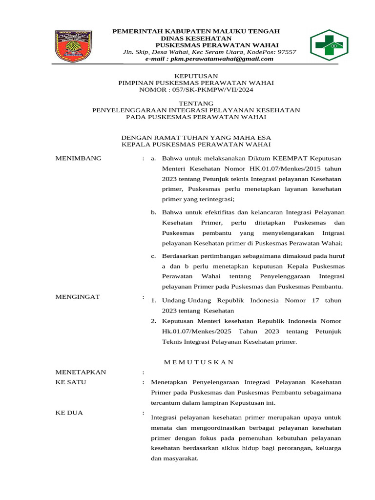 sk ilp puskesmas dan pustu | PDF