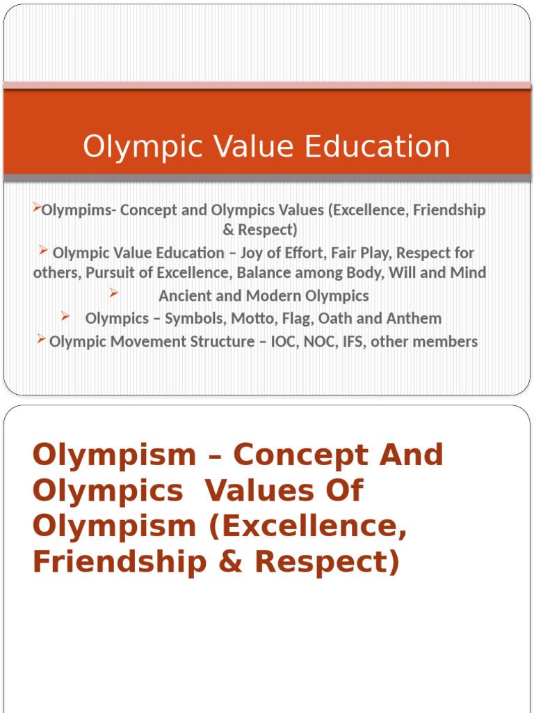 Ch 2 Olympic Value Education | PDF | Olympic Games | Sports