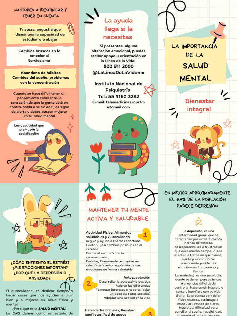 Tríptico salud mental | PDF | Ansiedad | Las emociones
