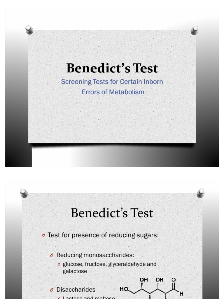Benedict's Test | PDF