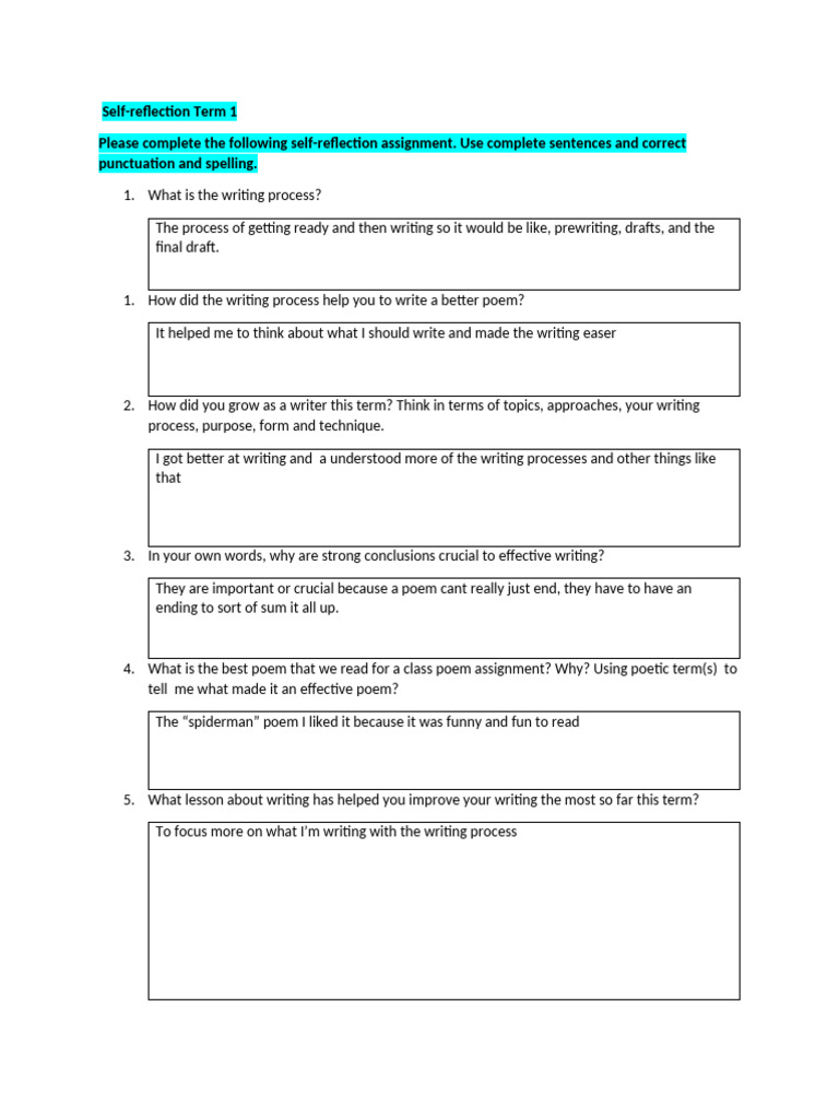 Self-reflection term 1 | PDF
