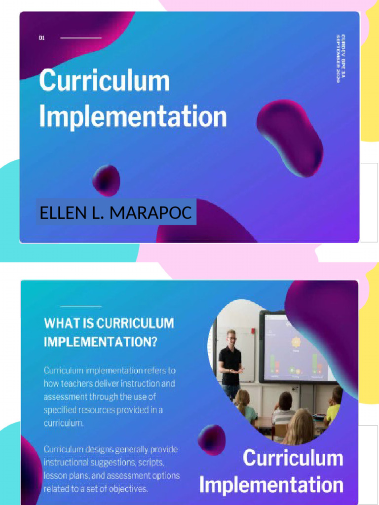Curriculum Implementation Final L - Ellen | PDF | Educational Assessment | Curriculum
