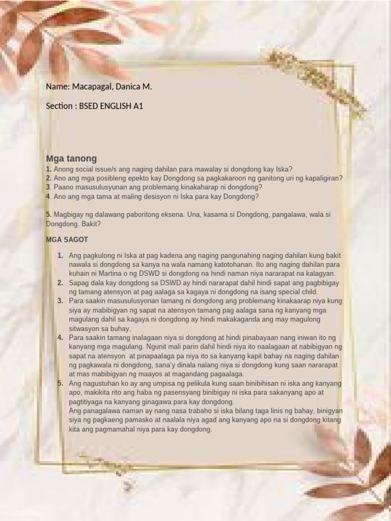 Bsed - English 1a - Educ103 | PDF