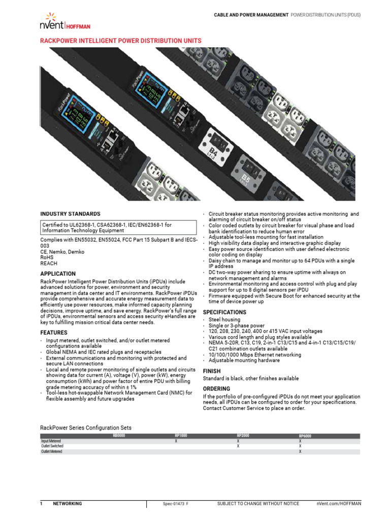 nVent-iPDUs | PDF | Electricity | Electrical Engineering