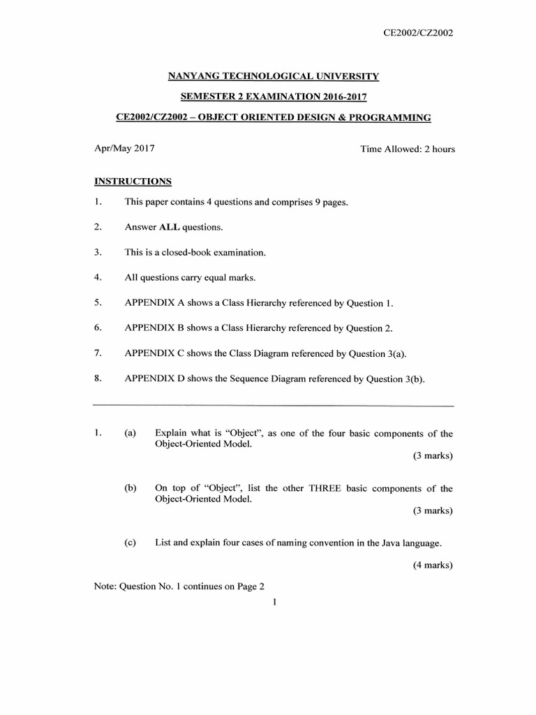CE2002 CZ2002 2016-2017 Semester 2 | PDF