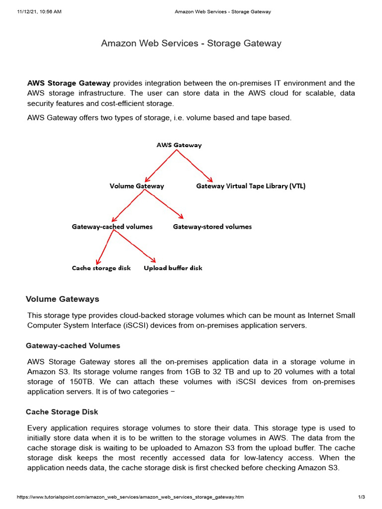 16.Amazon Web Services - Storage Gateway | PDF | Cache (Computing) | Computer Data Storage