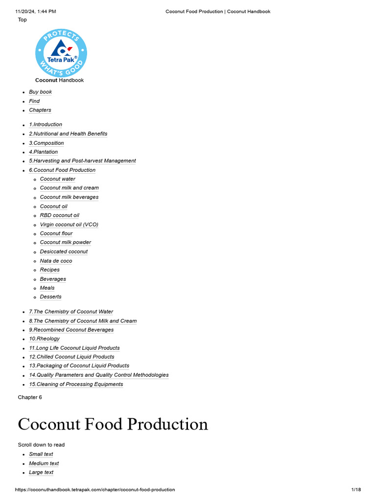Chapter 6_Coconut Food Production _ Coconut Handbook | PDF | Coconut ...