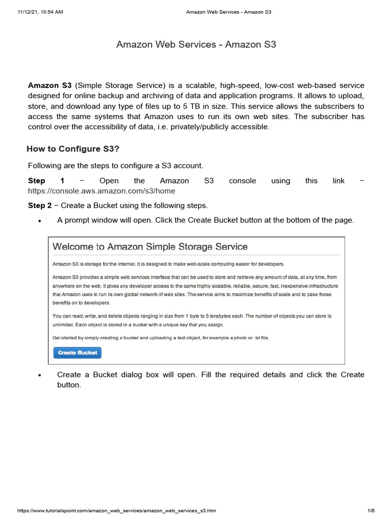 14.Amazon Web Services - Amazon S3 | PDF | Information Technology | Computer Science