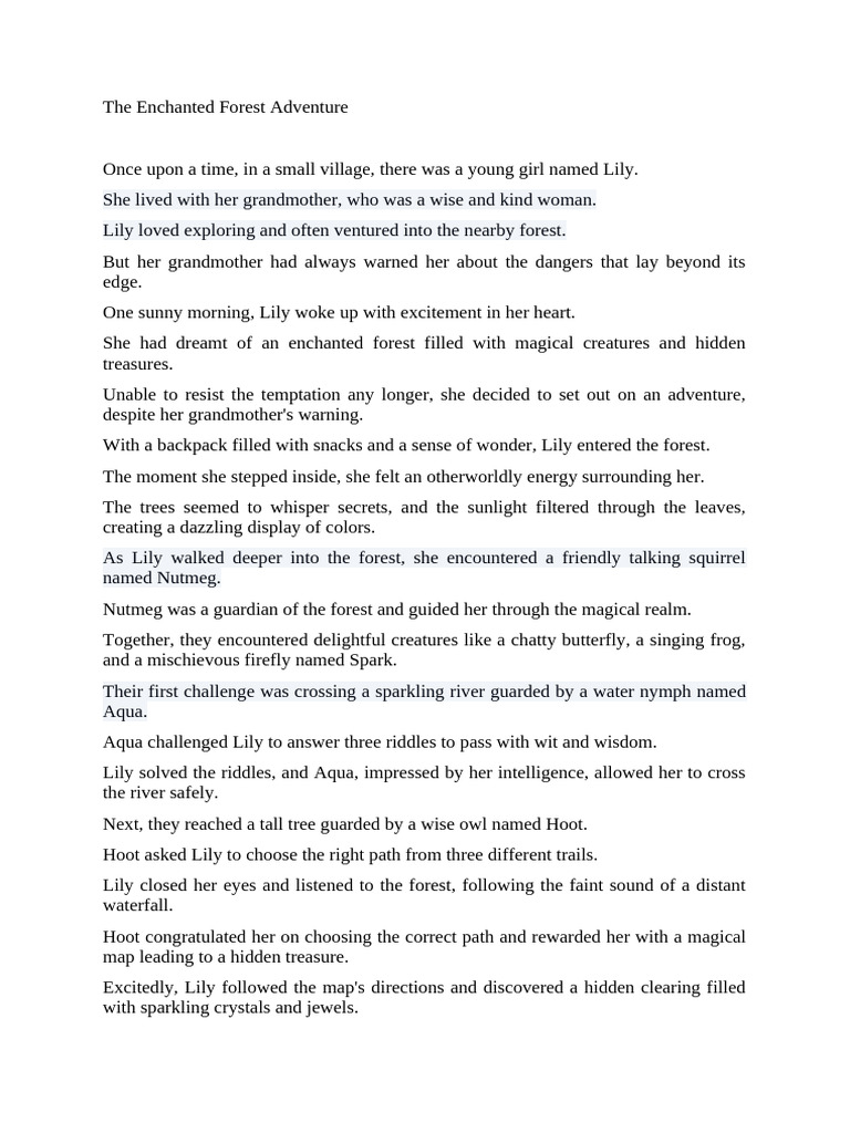 The Enchanted Forest Adventure | PDF