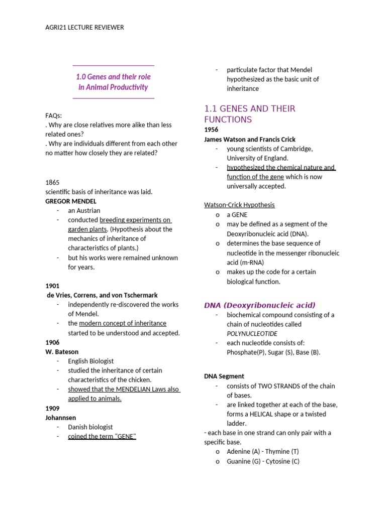 AGRI21-LECT | PDF | Dominance (Genetics) | Gene