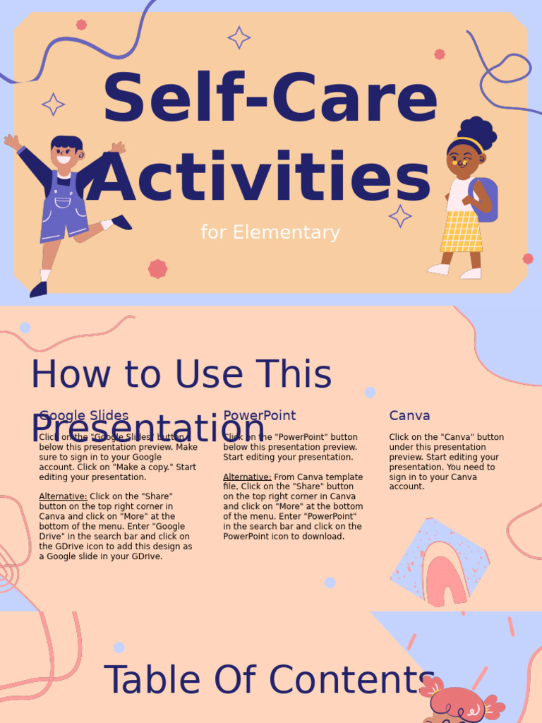 Elementary Self-Care Presentation Guide | PDF | Microsoft Power Point ...