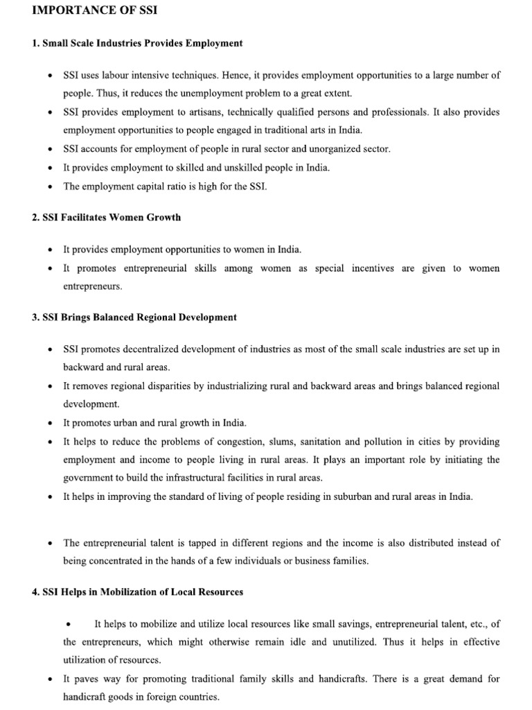 Importance of SSI & Business Organizations | PDF