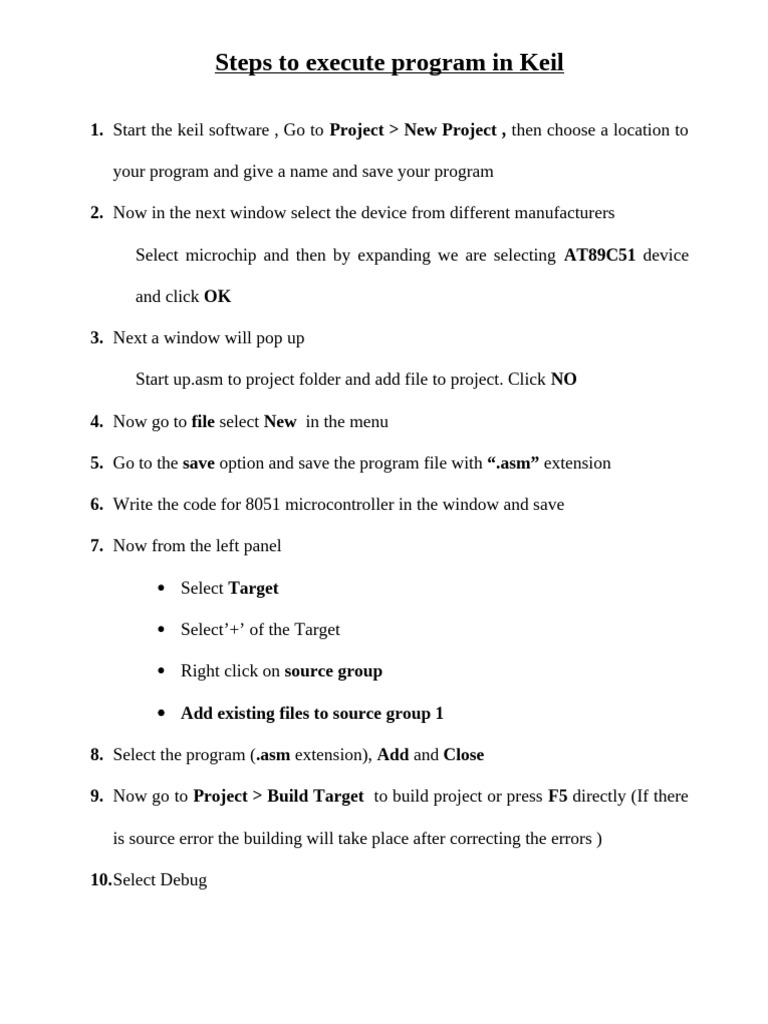 steps 1 for keil software | PDF