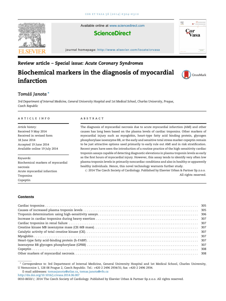 MI - Biochemical Markers | PDF | Myocardial Infarction | Percutaneous ...
