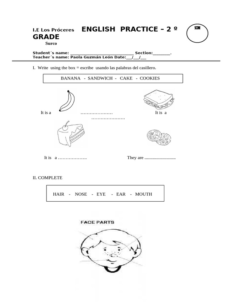 Exam 2do Primary | PDF