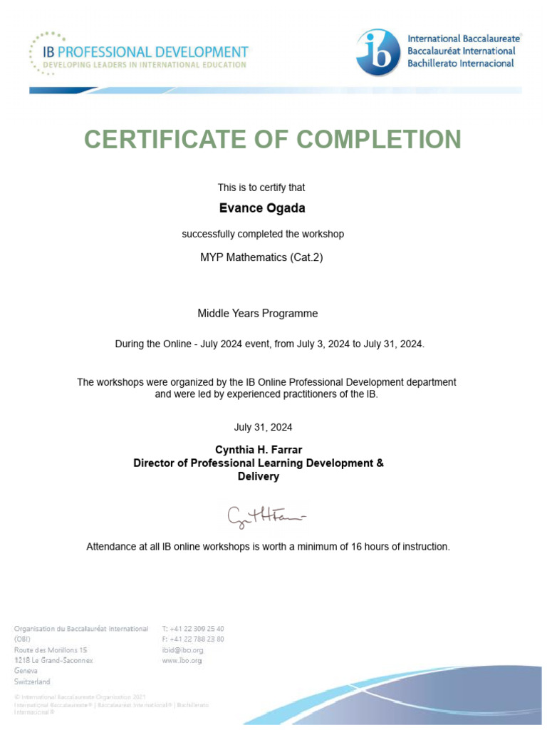 Completion Certificate for Cat. 2 Workshop | PDF