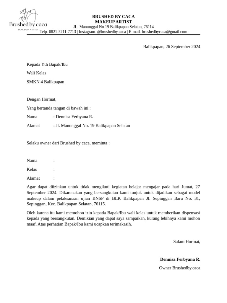 Surat Izin (KOP) | PDF