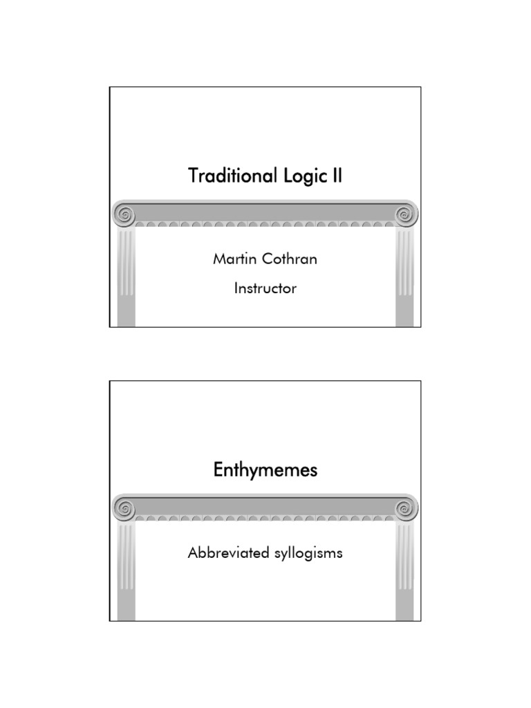 ENTHYMEME | PDF | Logic | Deductive Reasoning