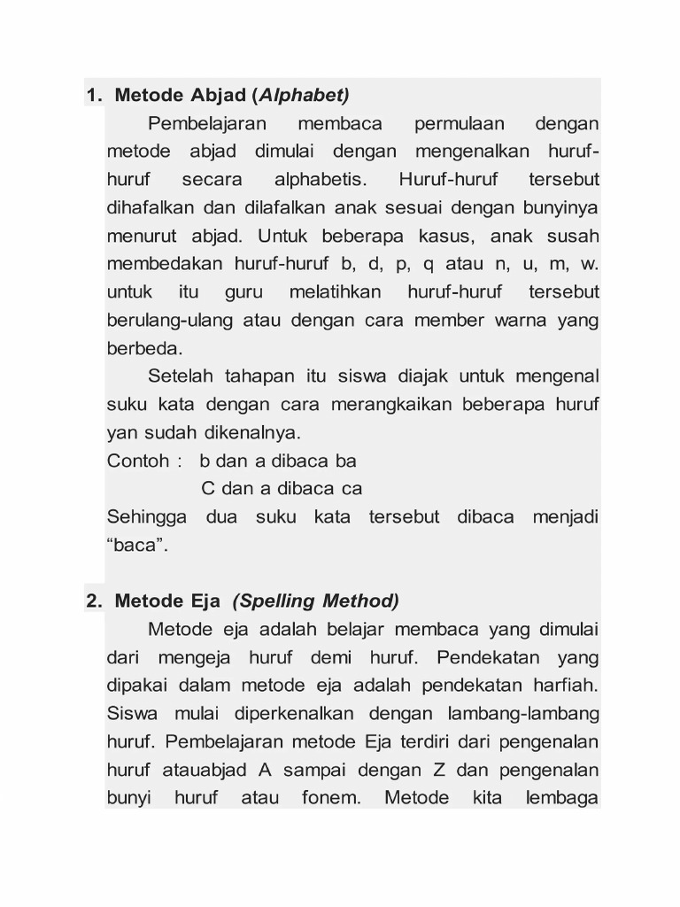 Materi Membaca Permulaan | PDF