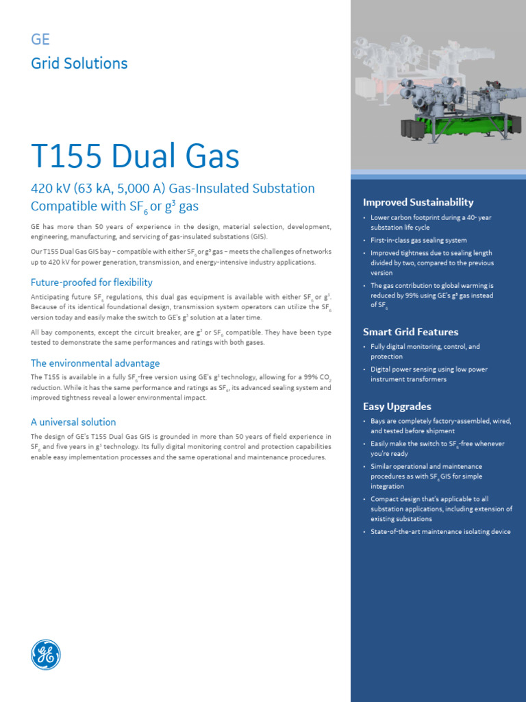 T155 Dual Gas GIS Brochure EN | PDF | Electrical Substation ...