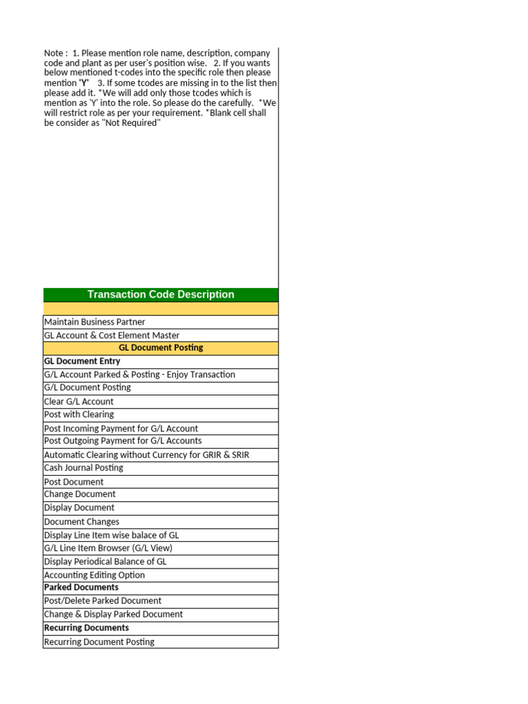 SAP Transaction Codes Overview | PDF | Payments | Cheque