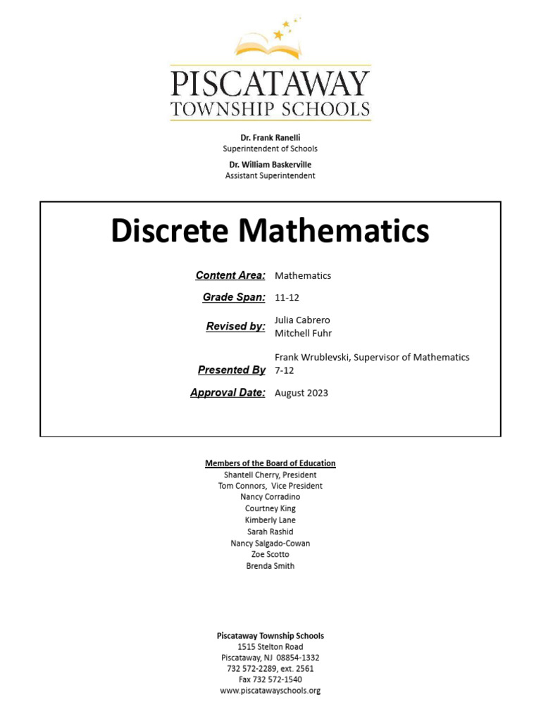 Discrete Mathematics Curriculum (2023) | PDF | Exponential Function | Logarithm