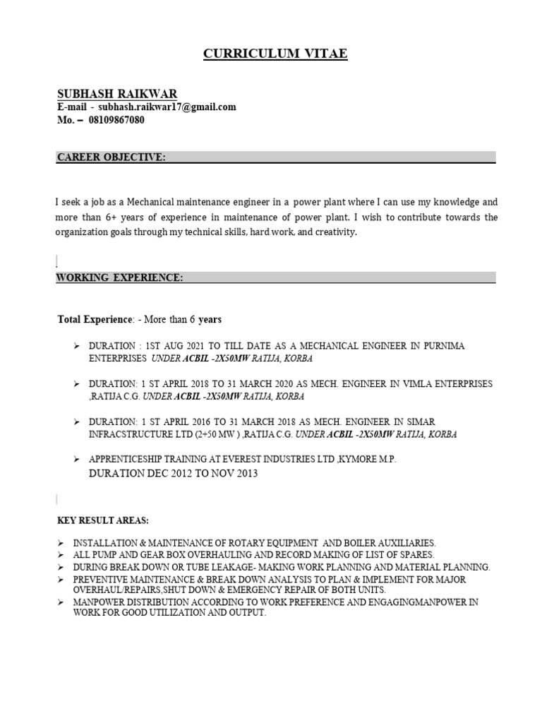 Subhash Updated Cv 2023 | PDF | Engineering