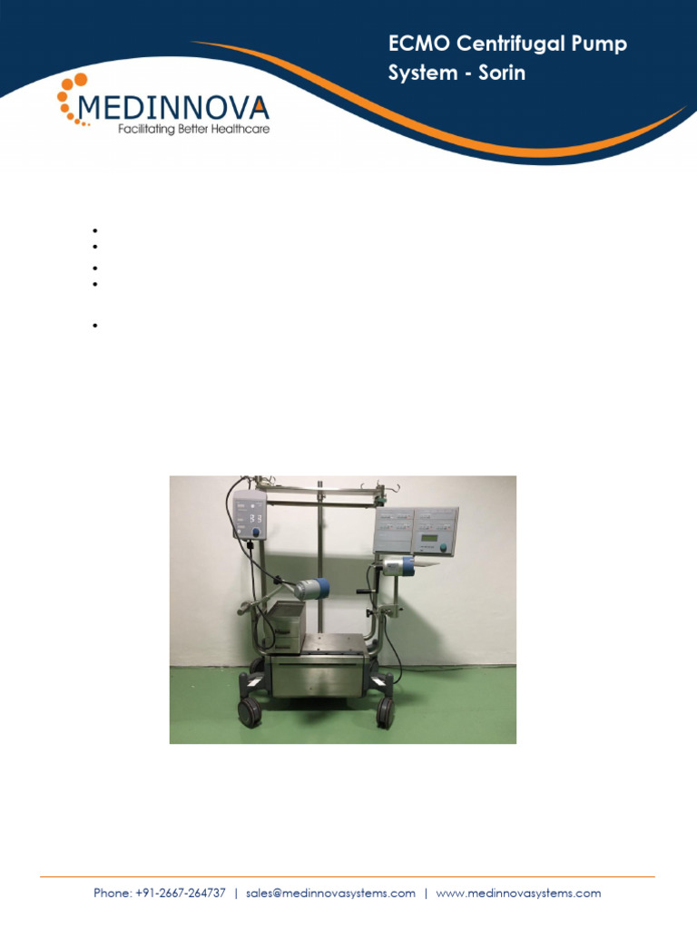 ECMO Centrifugal Pump System Sorin | PDF | Pump | Flow Measurement