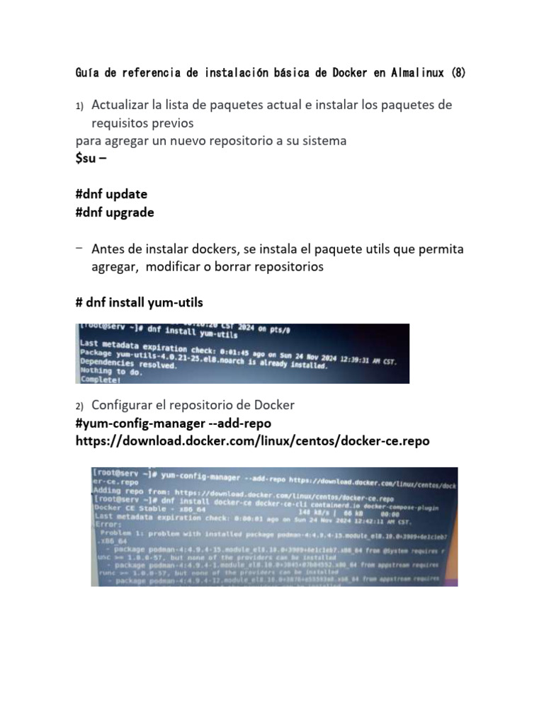Instalación de Dockers en Almalinux | PDF | Arquitectura de Computadores | Familias de sistemas ...
