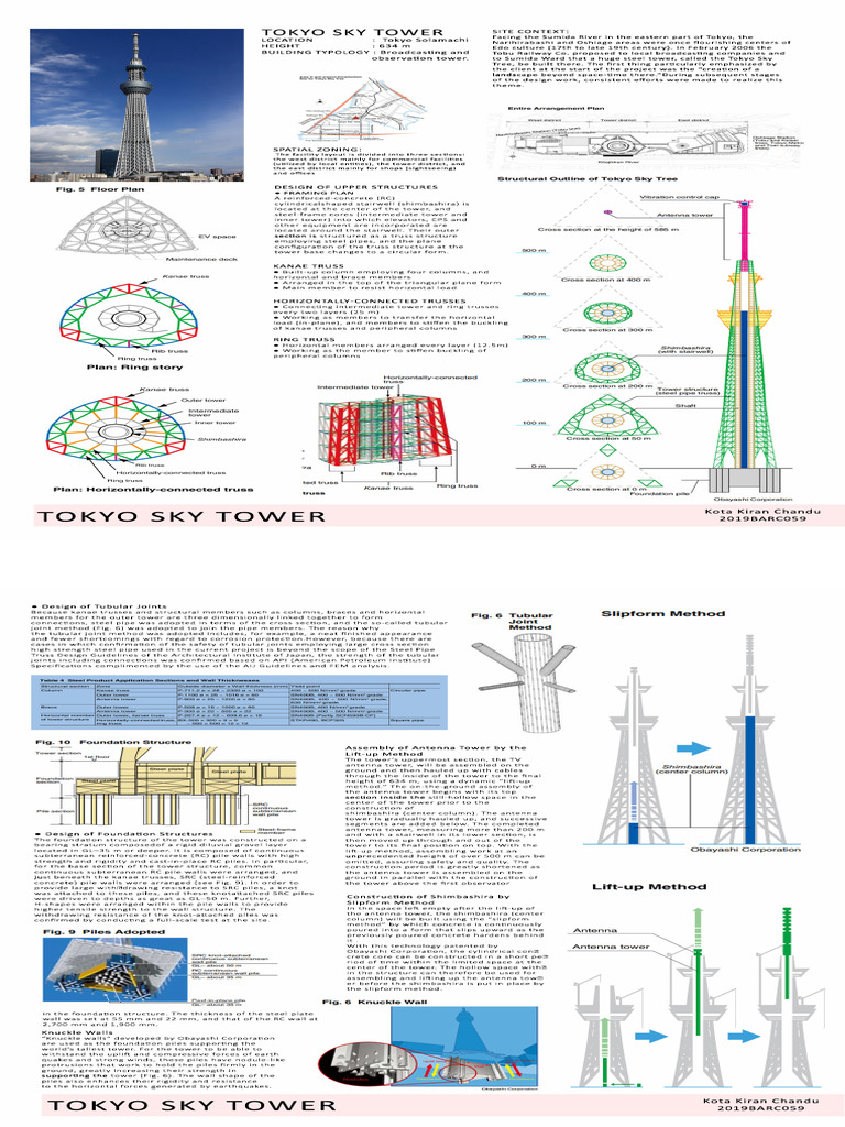 Tokyo Sky Tower Structural Design Overview | PDF