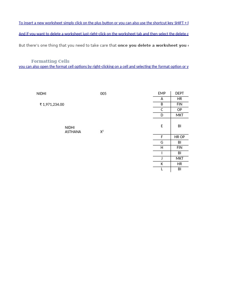 01 Formatting Cells | PDF